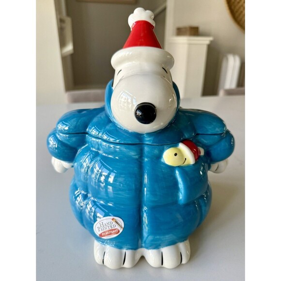 Peanuts | Kitchen | Nwt Snoopy Peanuts Christmas 224 Blue Puffer Jacket ...